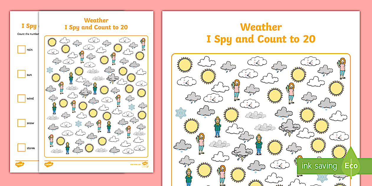 Weather I Spy and Count Activity to 20 (teacher made)