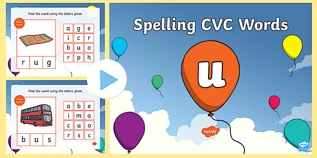 CVC Words U Spelling PowerPoint - Twinkl