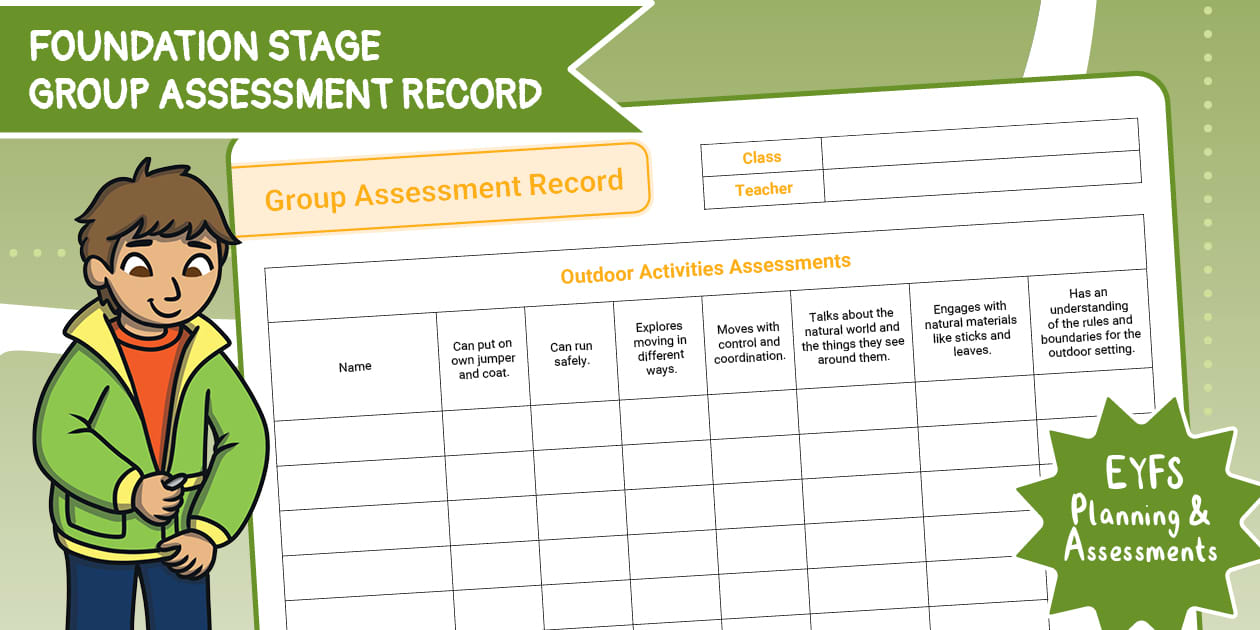 NI EYFS FS Outdoor Activities Group Assessment Record
