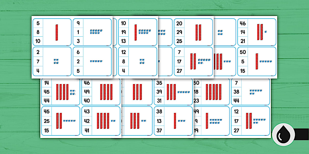 Reading and Representing Numbers to 50: Clothespin Matching Activity