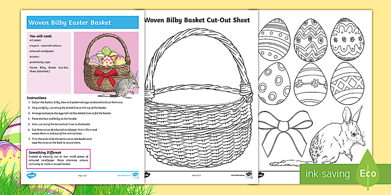 Easter Basket Template to Colour | Arts and Crafts | Twinkl