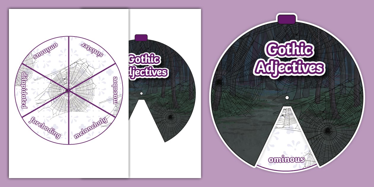 Gothic Adjectives Spinning Wheel - Twinkl