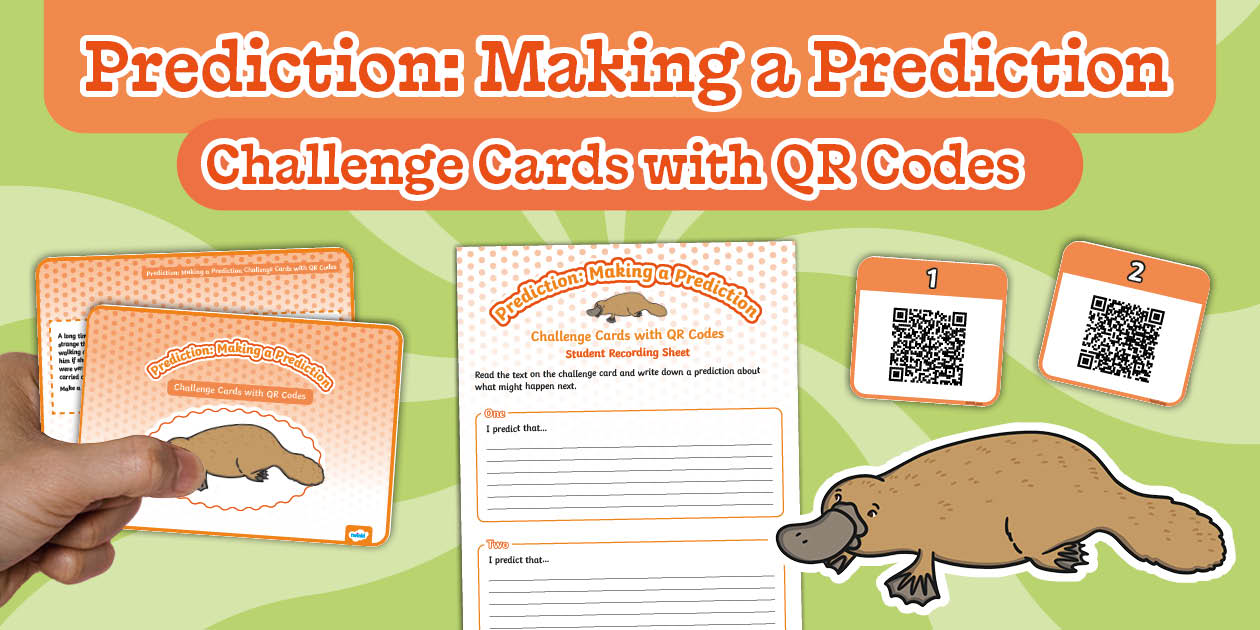 Prediction Challenge Cards with QR Codes | F-2 Literacy