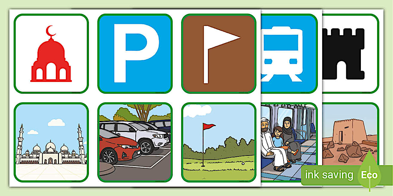 UAE Map Symbol Matching Cards (teacher made) - Twinkl