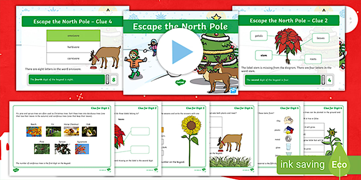 KS1 Christmas Science Escape the Room Game (teacher made)