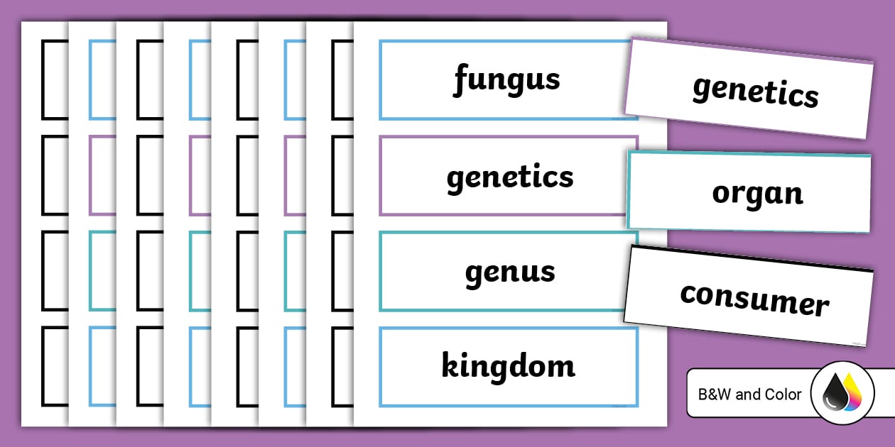Tier 3 Life Science Vocabulary Word Cards for 3rd-5th Grade