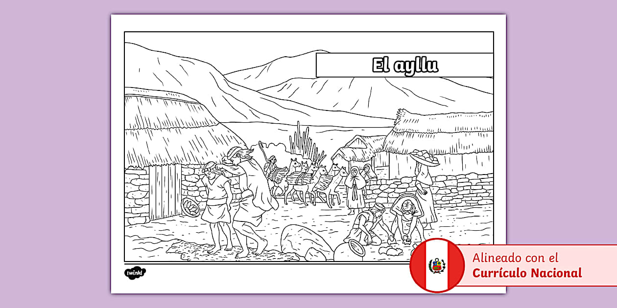 Hoja para colorear: El ayllu (Teacher-Made) - Twinkl