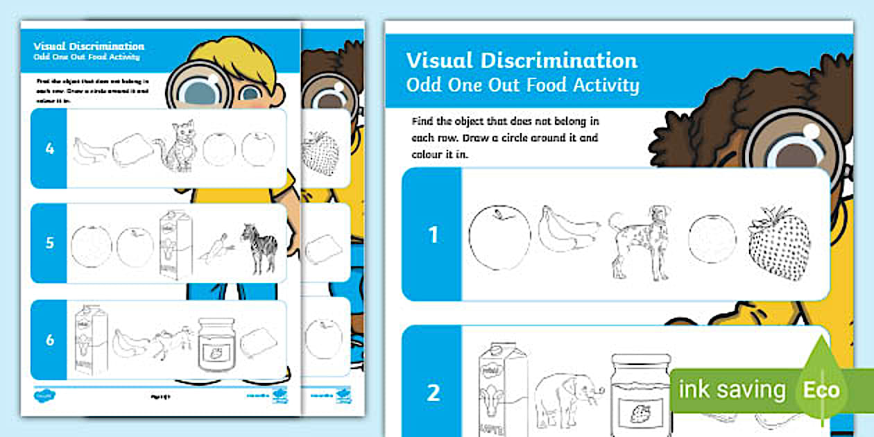 Visual Discrimination Odd One Out Food Activity - Twinkl