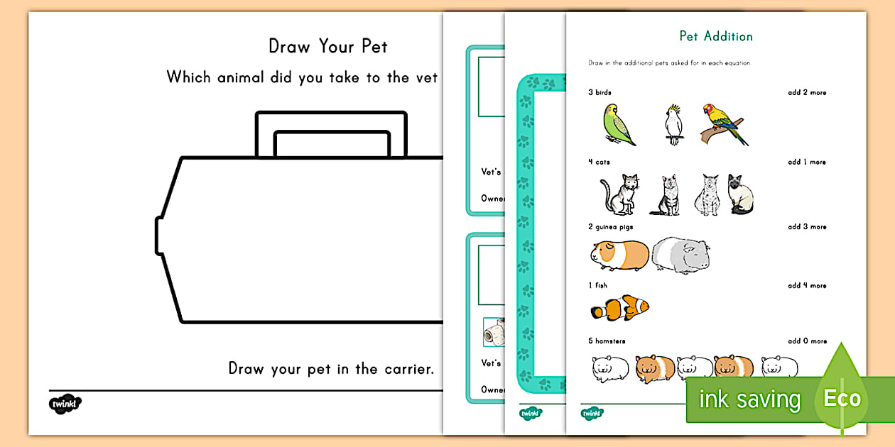 Veterinary Clinic Dramatic Play Worksheets (teacher made)