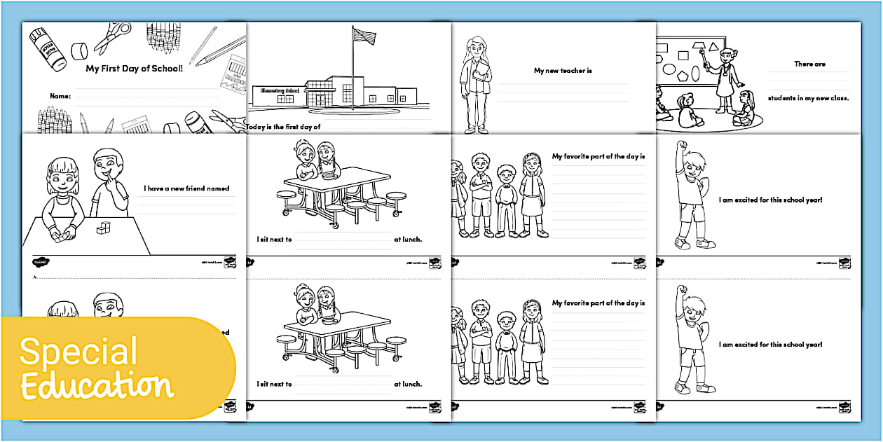 First Day of School Book with Sentence Stems (Teacher-Made)