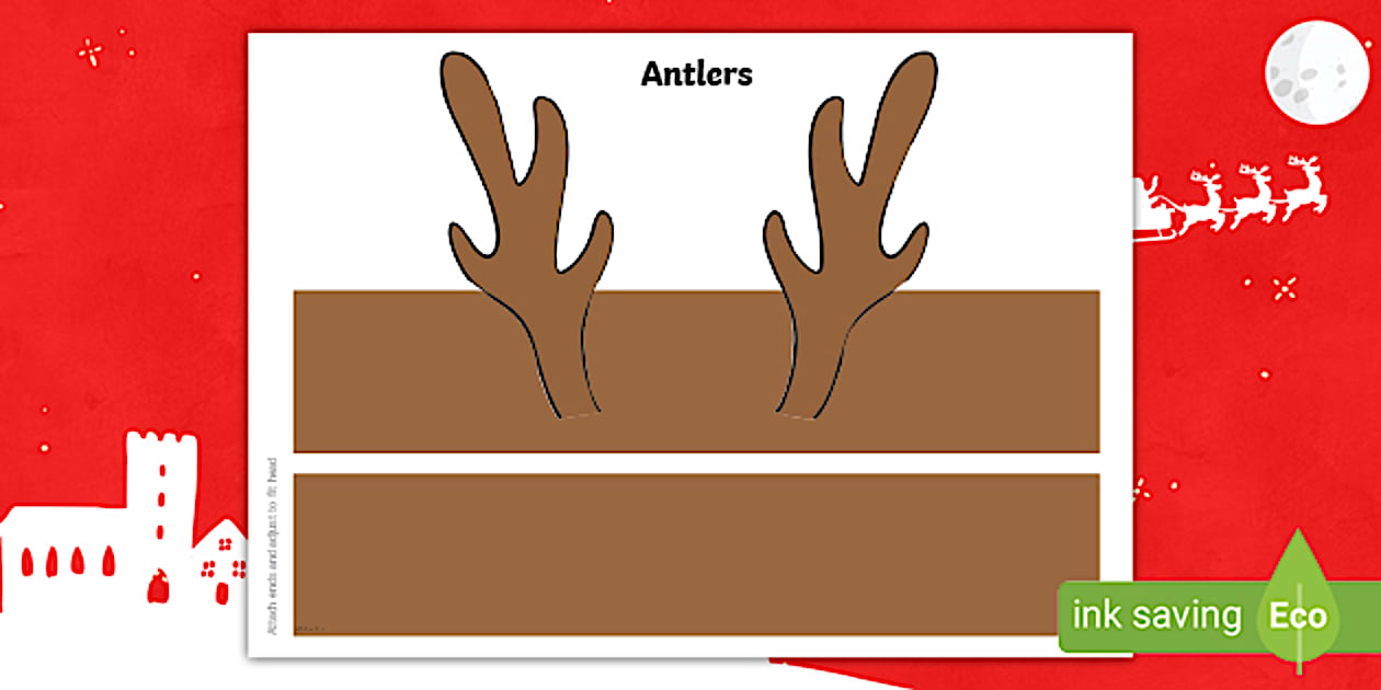 Editable Reindeer Antlers Template - Role Play Antlers Headband
