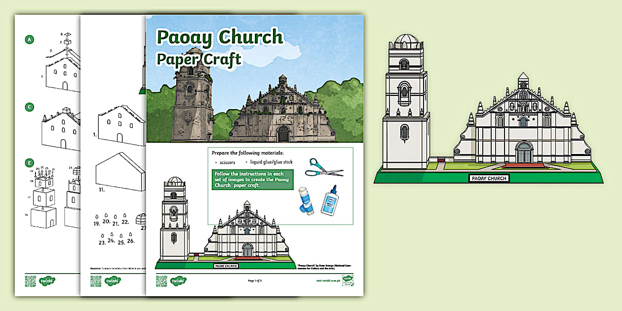Paoay Church Paper Craft | Grades 2 - 6 | Twinkl - Twinkl