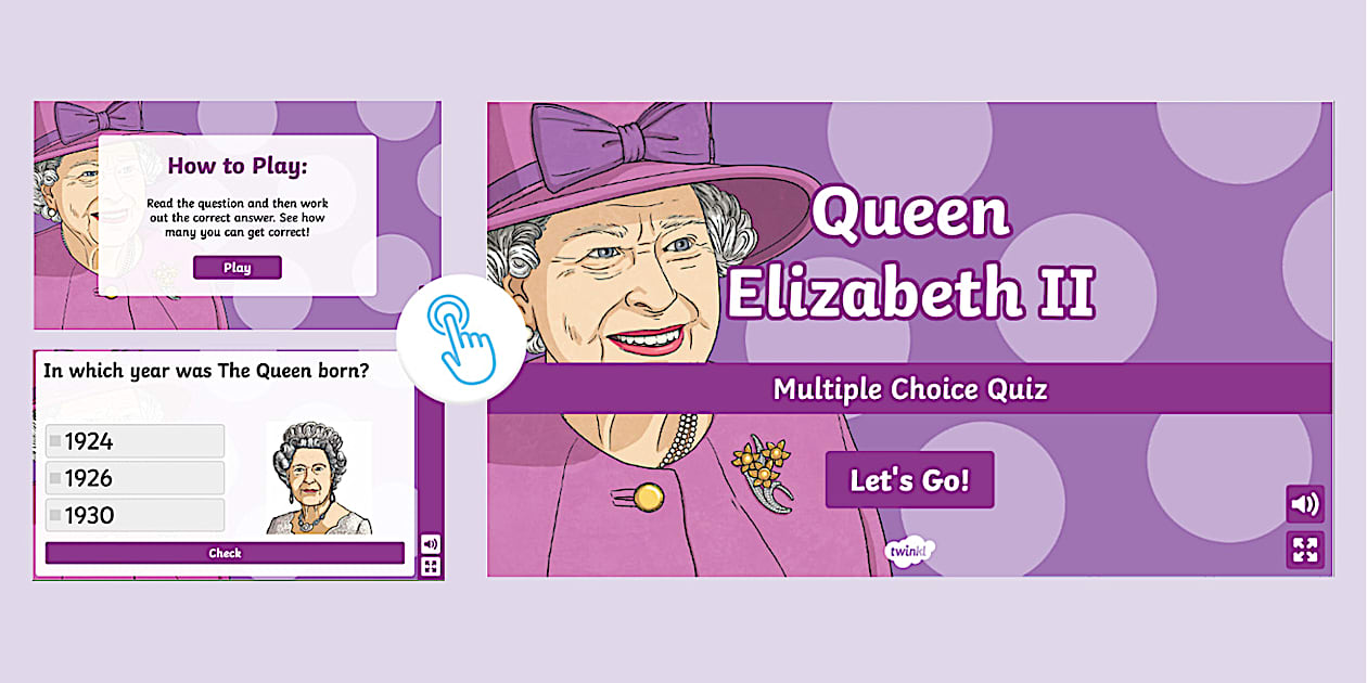 Queen Elizabeth II Interactive Quiz (teacher made) - Twinkl