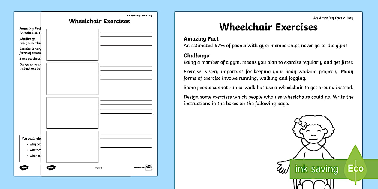 Wheelchair Exercises Worksheet / Worksheet - Twinkl