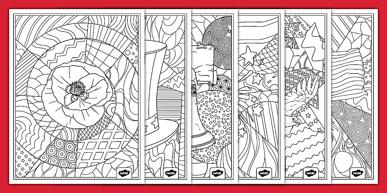 Patriotic Pop Art Coloring Sheets (Teacher-Made) - Twinkl