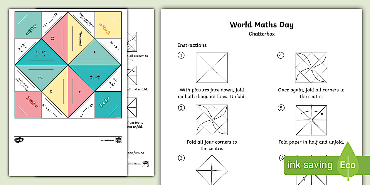 World Maths Day Chatterbox (Teacher-Made) - Twinkl