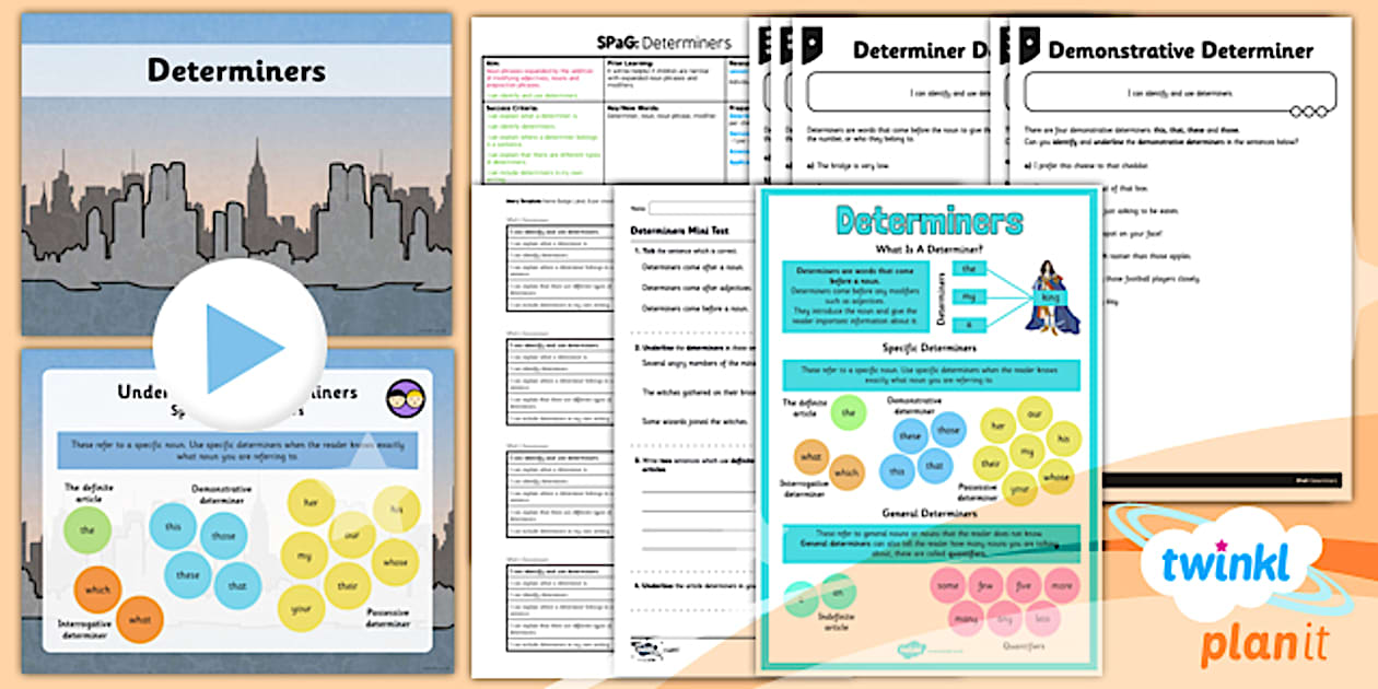 PlanIt Y4 SPaG Lesson Pack: Determiners (teacher made)