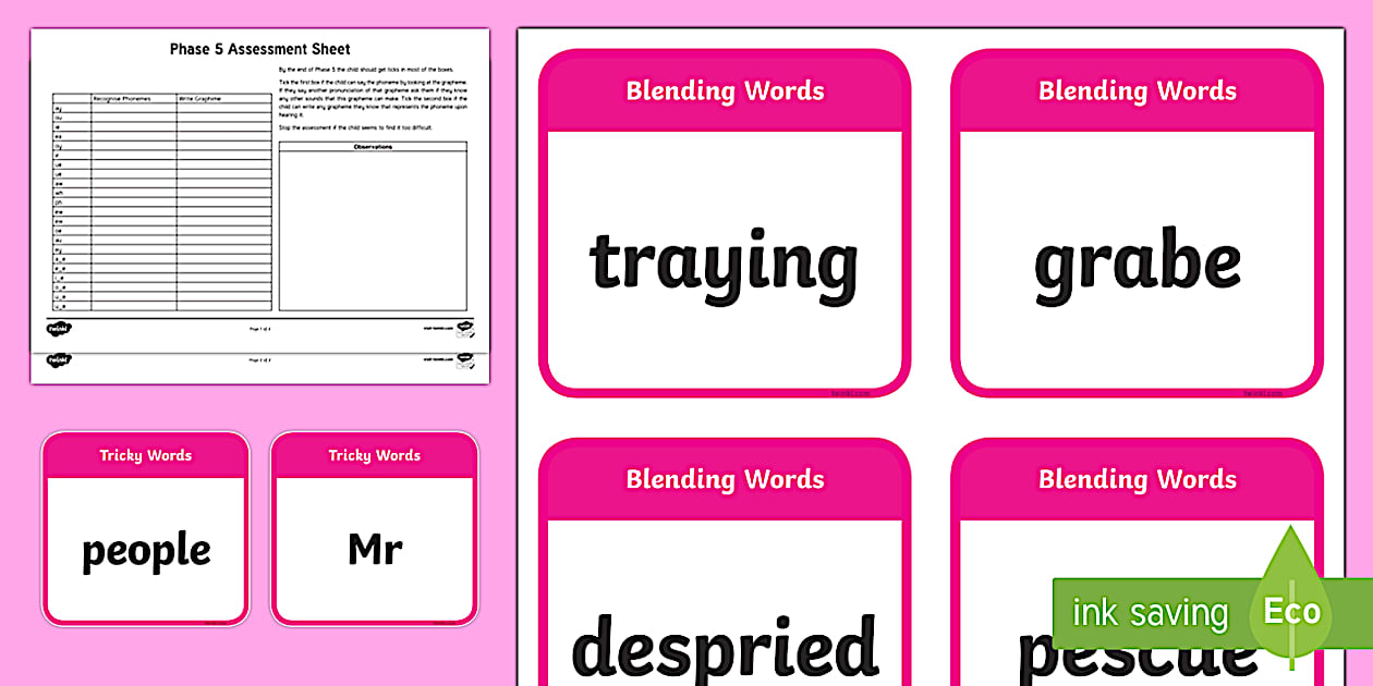 Editable Phase 5 Phonics Assessment Pack - Twinkl