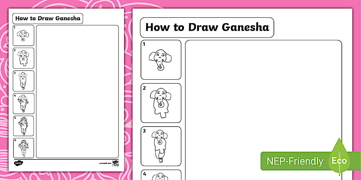 How to Draw Ganesha Activity Worksheet | Twinkl Resources