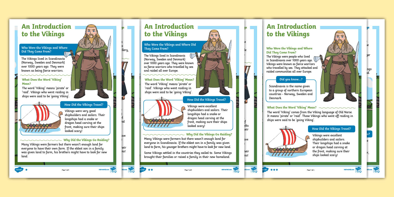 An Introduction to the Vikings Differentiated Fact Files