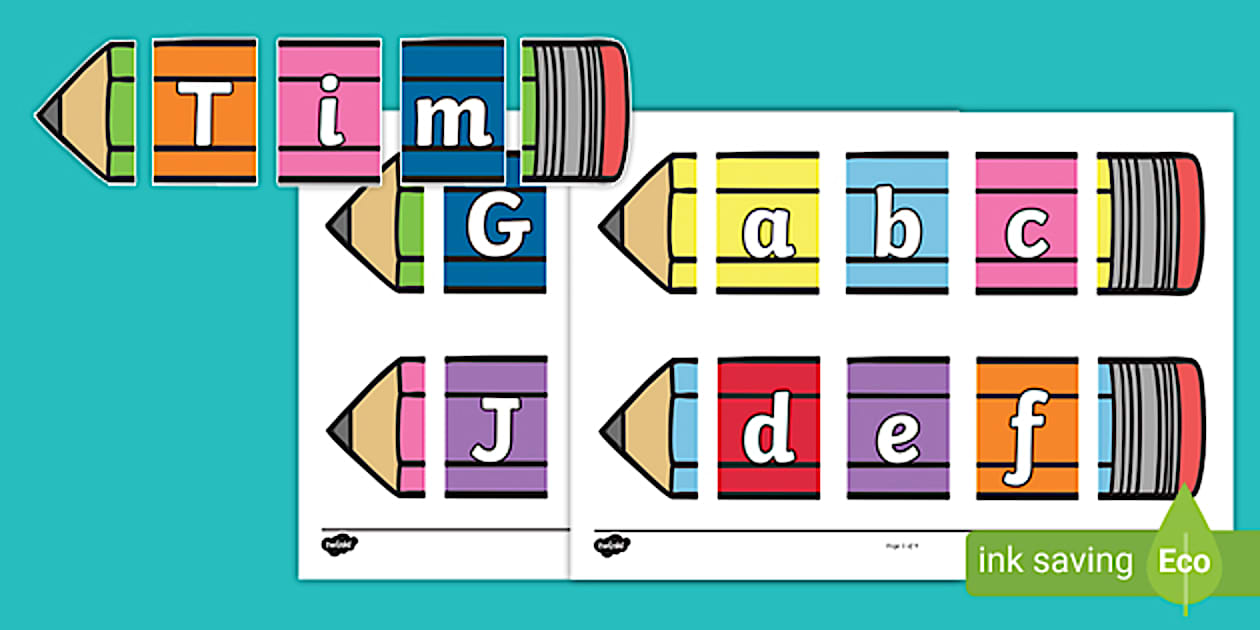 Editable My Name Letter Recognition Cut Out Puzzle Activity