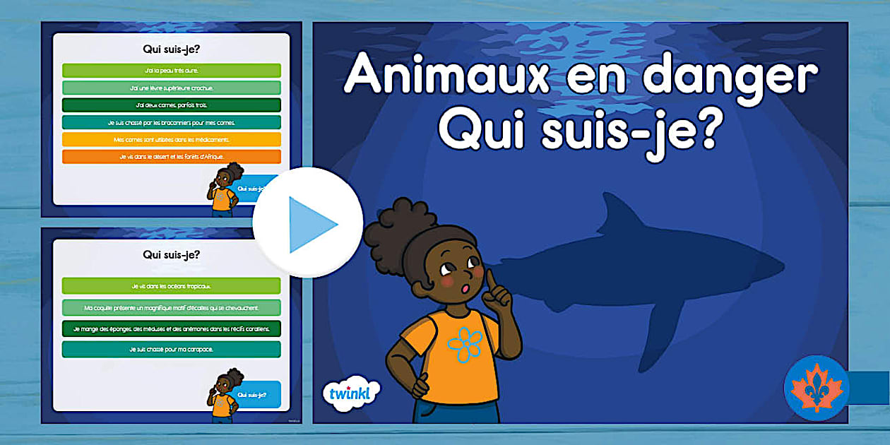 Endangered Animals Who Am I? PowerPoint French