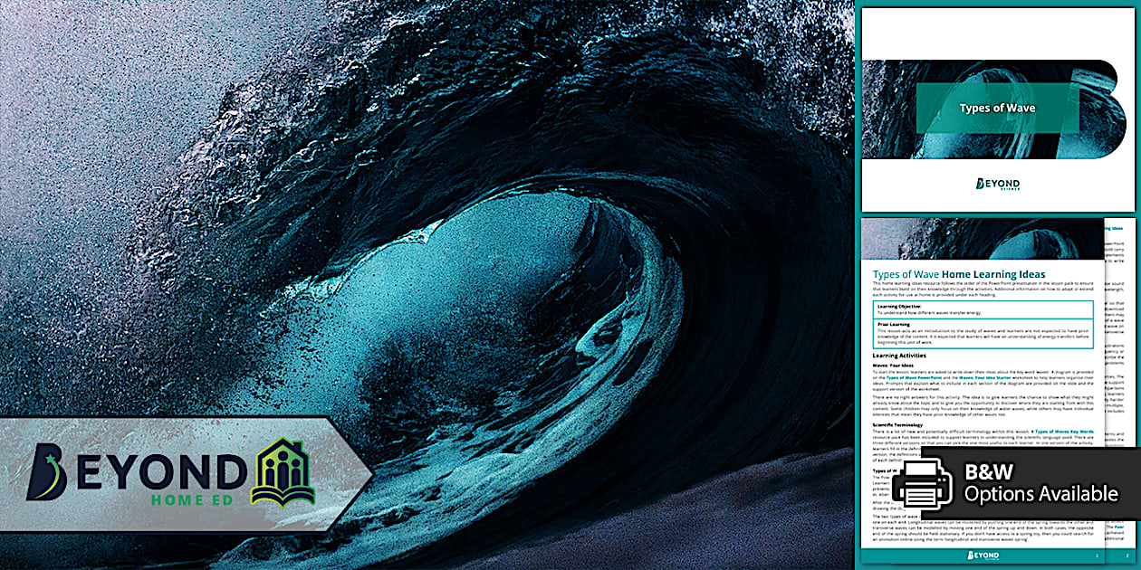 KS3 Waves Lesson 1: Types of Wave (Science Home Learning)