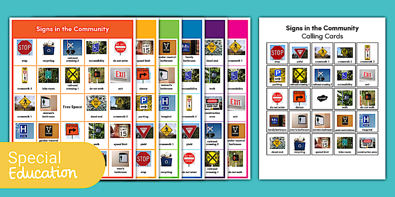 Signs in the Community Bingo for Special Education - Twinkl