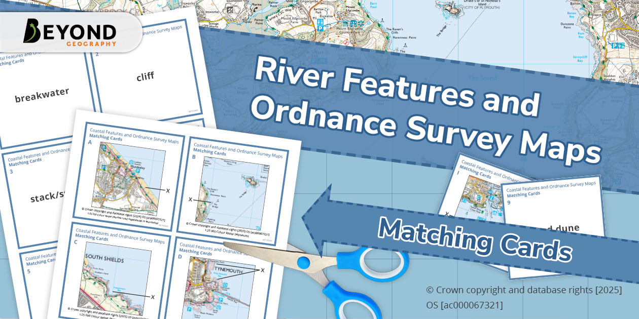 River Features and Ordnance Survey Maps Matching Cards