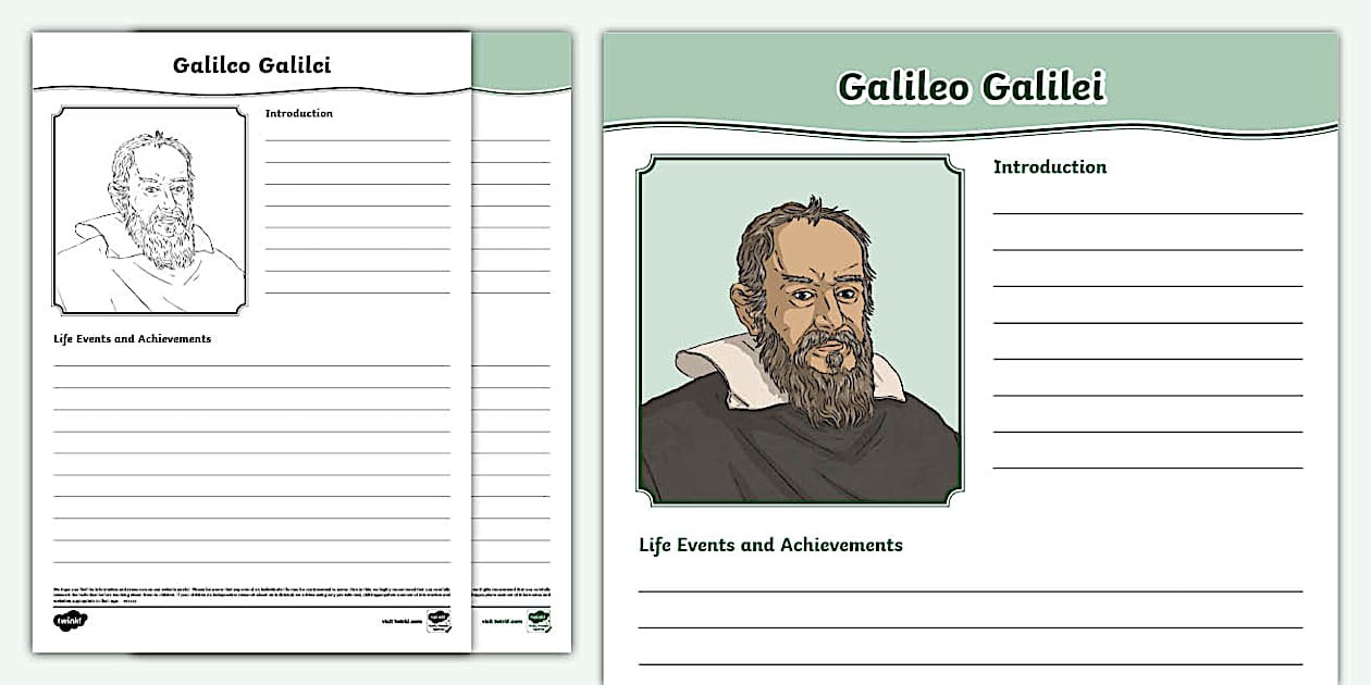 Galileo Galilei Biography Template (teacher made) - Twinkl