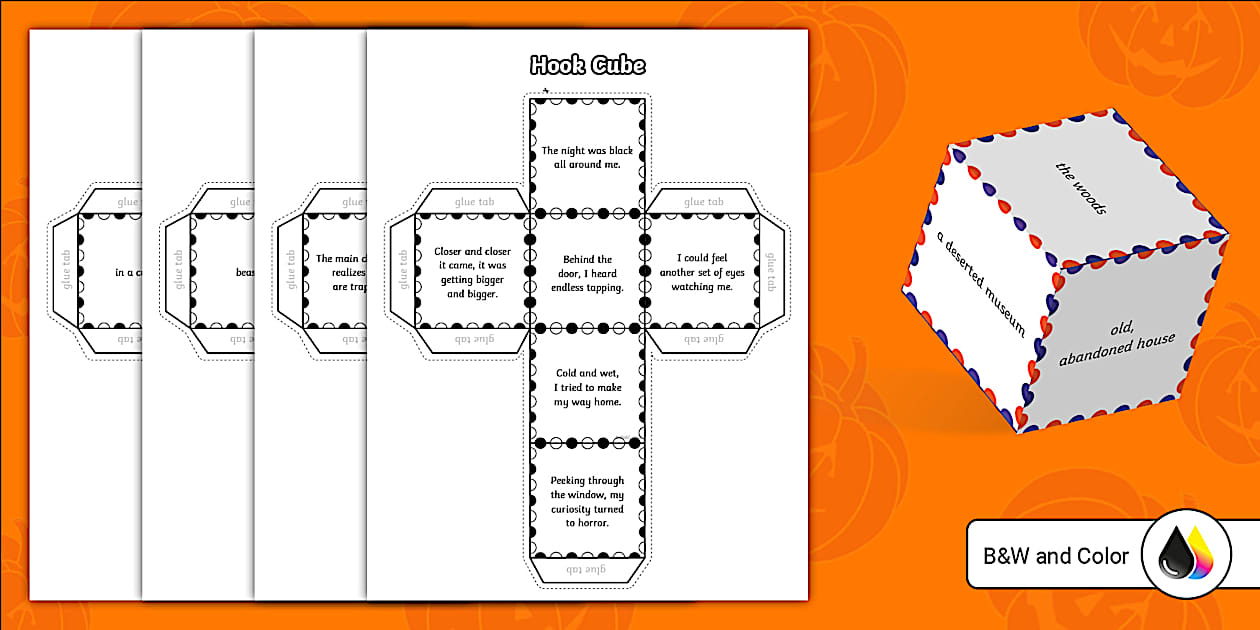 Spooky Story Creative Writing Dice for 6th-8th Grade