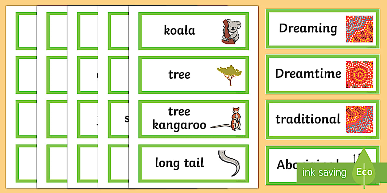 QLD Aboriginal Dreaming Why the Koala Has a Stumpy Tail Word Cards