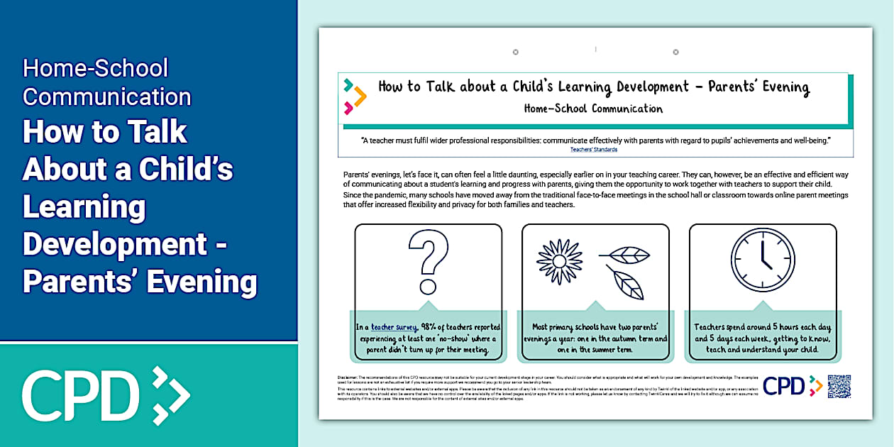 How to Talk About a Child's Learning Development - Parents' Evening: