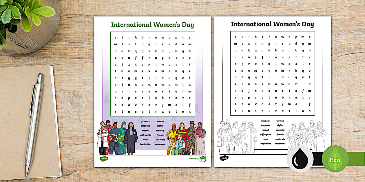 International Women's Day Intermediate Word Search