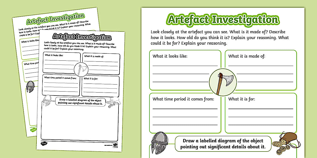Artefact Investigation Worksheet (teacher made) - Twinkl
