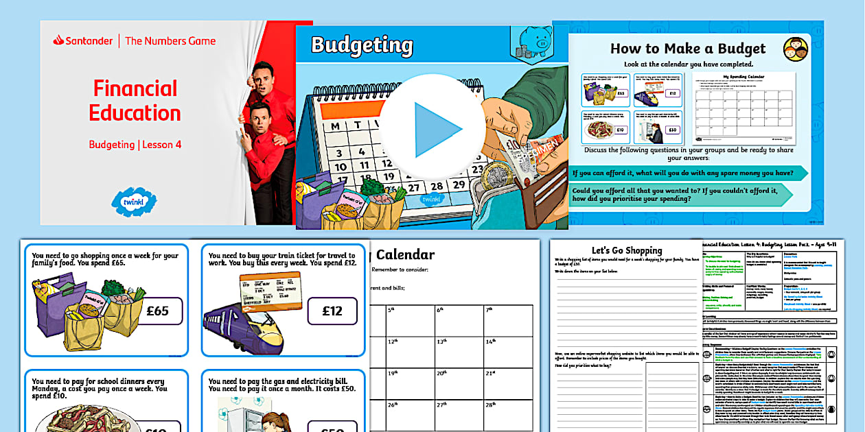 Financial Education Lesson 4: Budgeting Lesson Pack – Ages 9-11