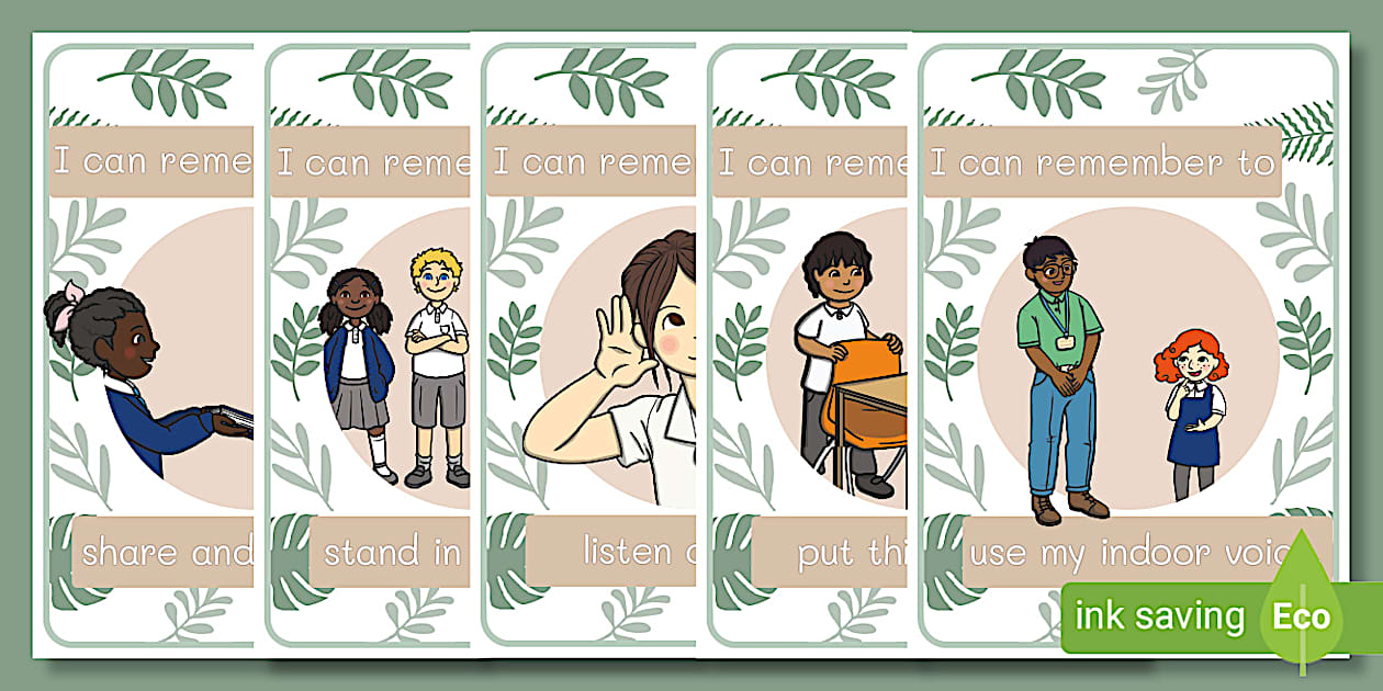 Botanical Themed Good Manners Display Posters - Twinkl