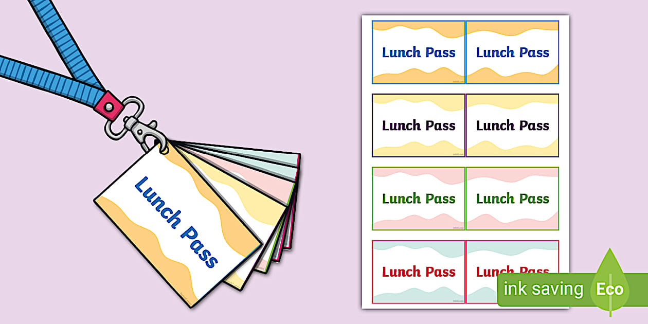 Lunch Pass Card (Teacher-Made) - Twinkl