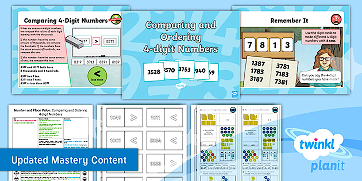 Y4 Order and Compare 4-digit Numbers PlanIt Maths Lesson 2