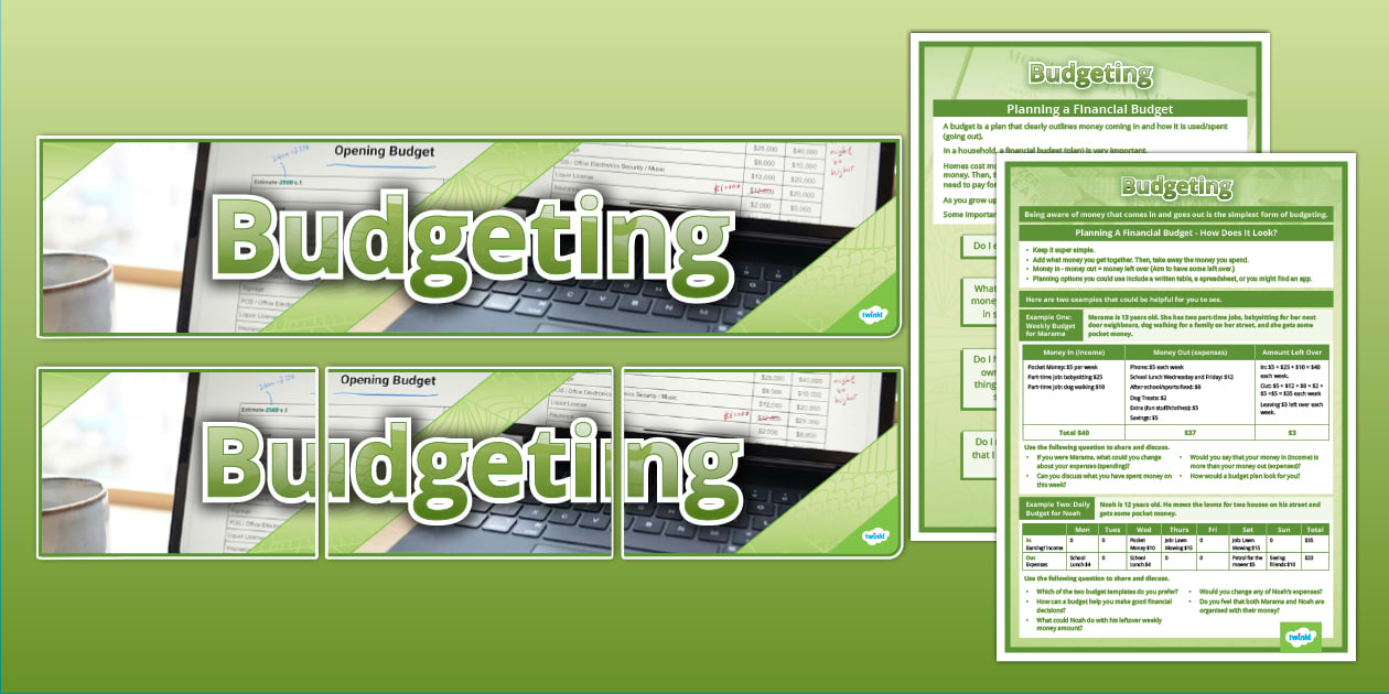 Financial Maths Display Pack - Budgeting