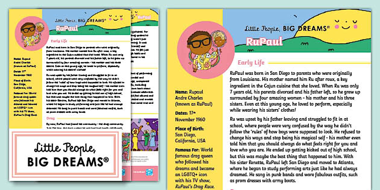 Little People Big Dreams RuPaul Fact File | Twinkl Resources