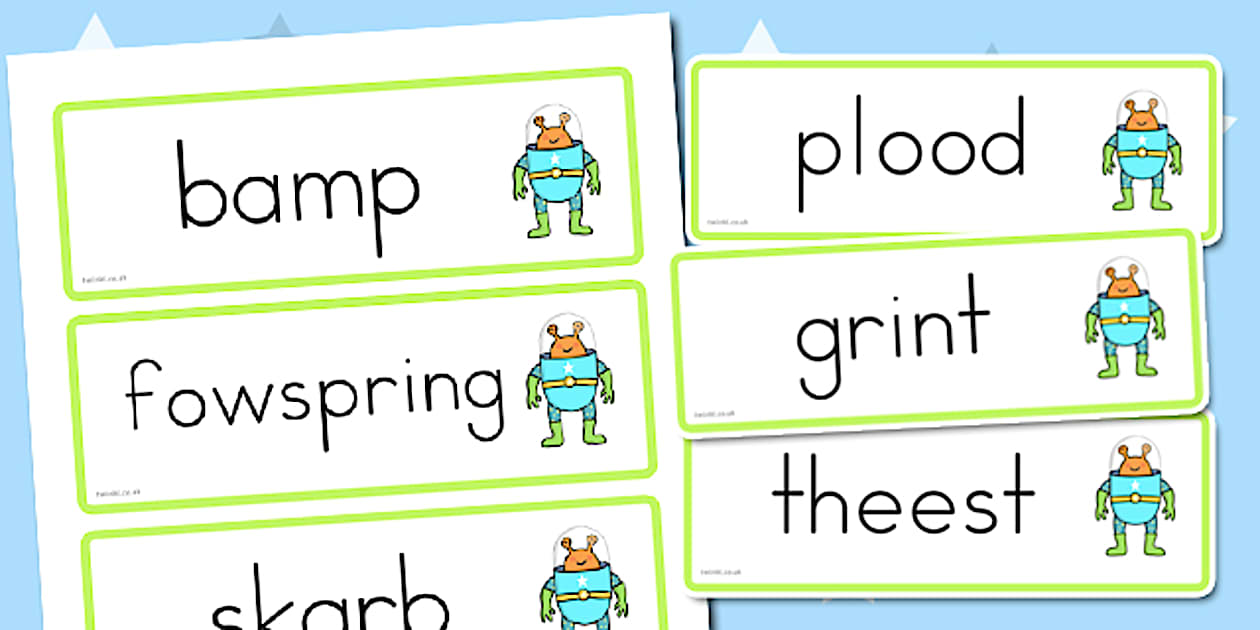 Black and White Phase 4 Nonsense Word Cards (teacher made)