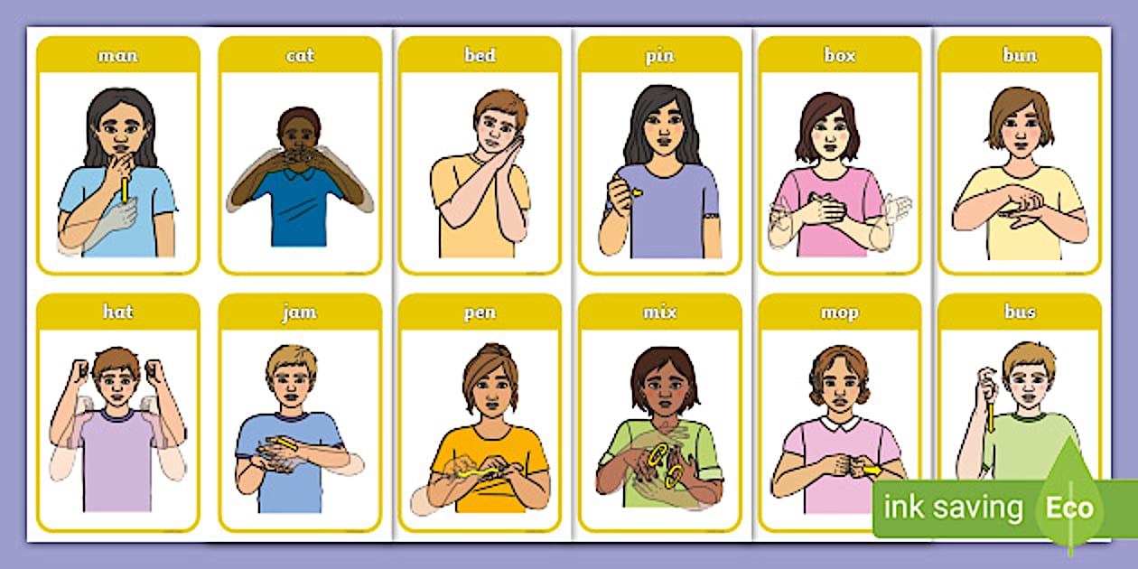 BSL CVC Flashcards (teacher made) - Twinkl