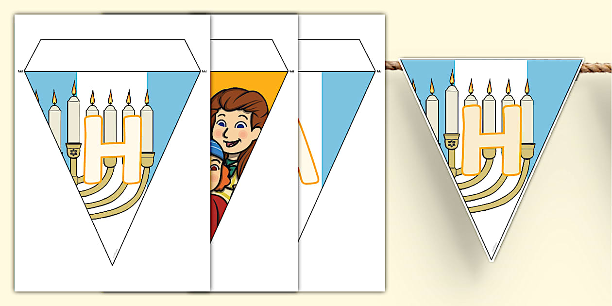 Hanukkah Display Bunting (teacher made) - Twinkl
