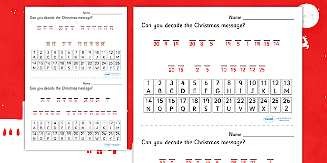 Themed Christmas Cryptograms (teacher made) - Twinkl
