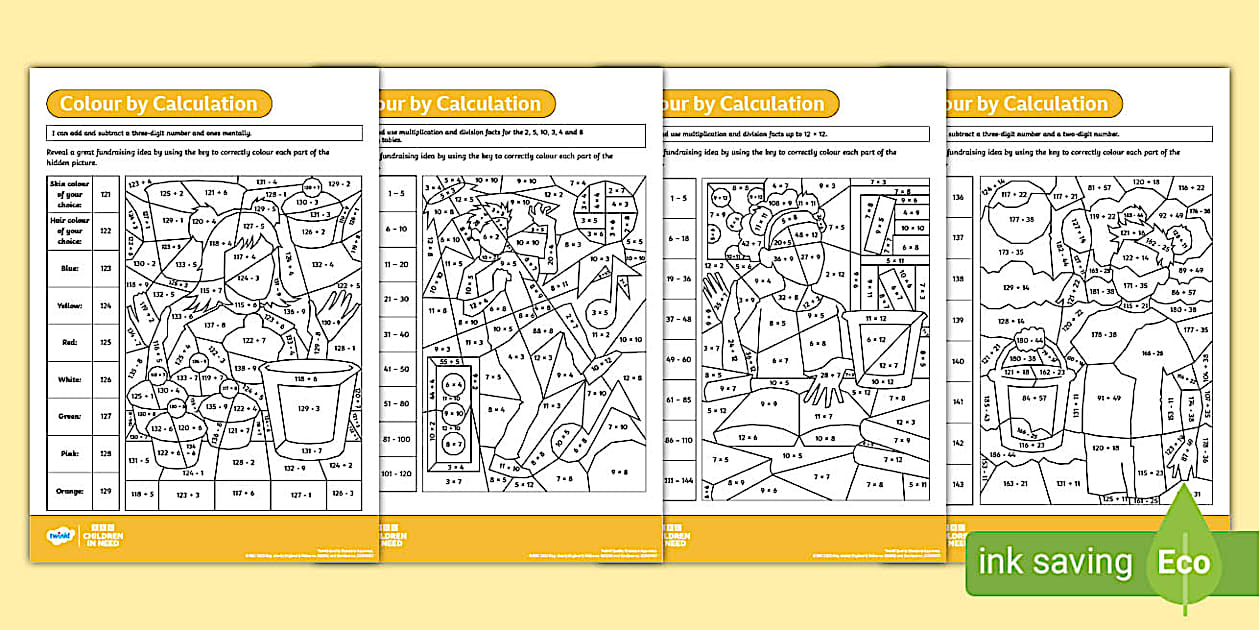 FREE! - Children in Need Maths Activity | KS2 | Colouring in