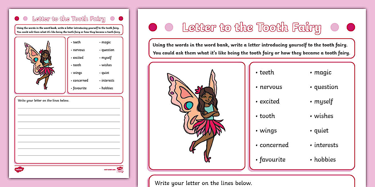 Letter to the Tooth Fairy Writing Template (teacher made)