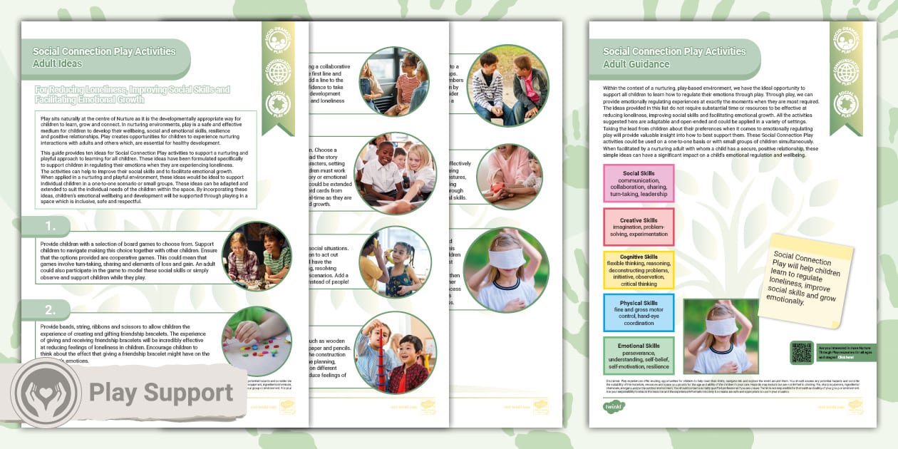 Social Connection Play Activities Adult Ideas (teacher made)
