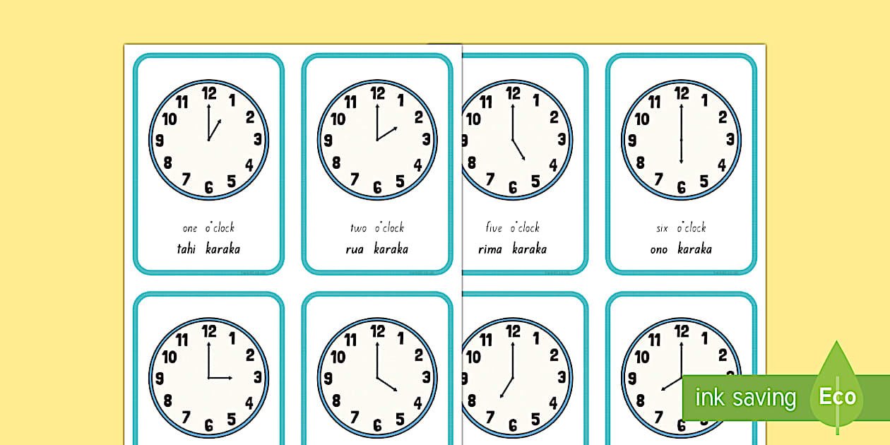 The hour clock Flashcards (teacher made) - Twinkl