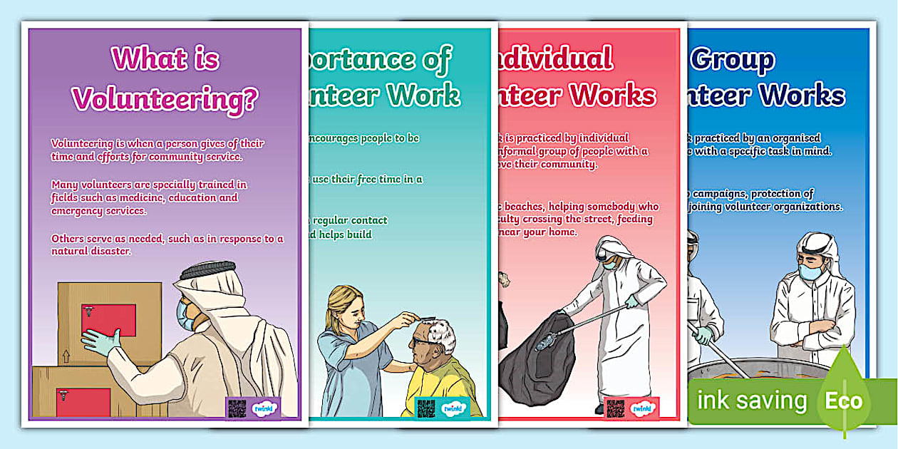 Volunteer Works in Qatar Display Posters (teacher made)